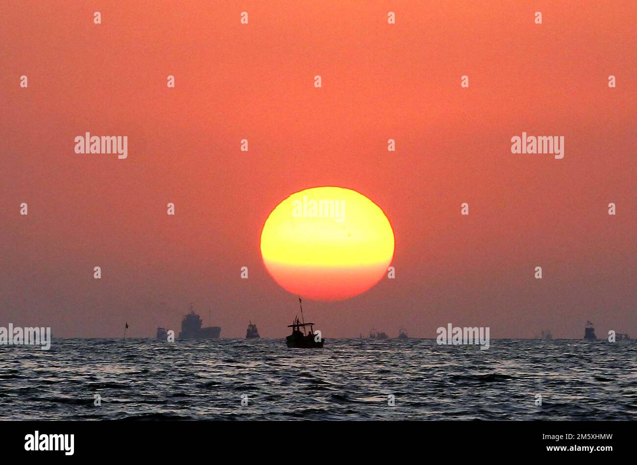 Beautiful eye catching view of glimpse last sunset of year 2022 ...