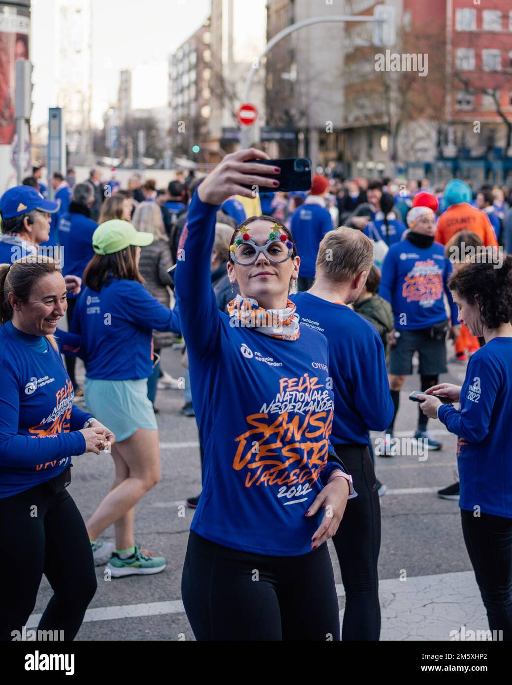 Madrid, Spain, 12 31 2022: Famous race end of year San Silvestre ...