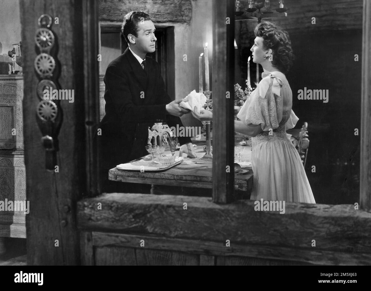 Griffith Jones, Googie Withers, on-set of the British Film, "Once Upon ...