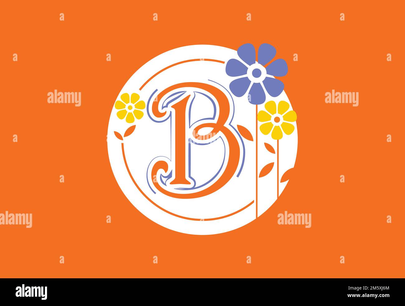 Letter b botanical logo Stock Vector Images - Alamy