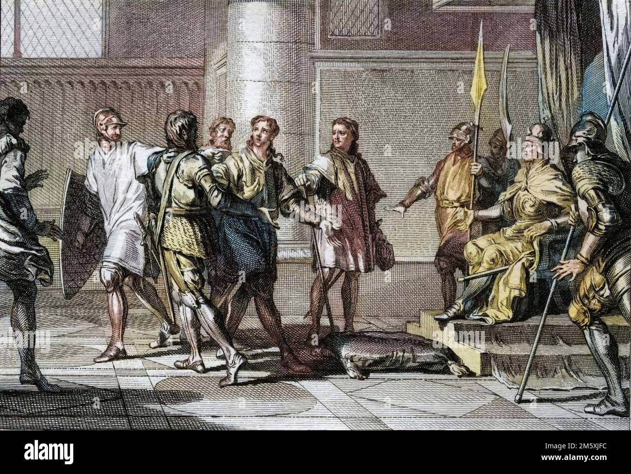 Charles (953-991), frere du roi Lothaire, rend hommage a Otton (Othon ...