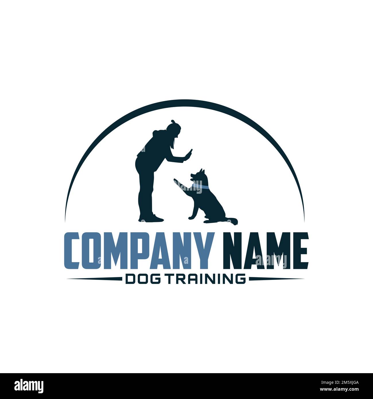 Human and dog silhouette vector design logo, dog sitter, dog lover ...
