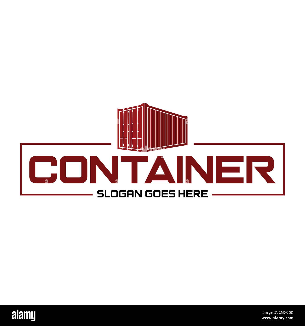 Shipping Container Box Design Logo Template Vector Illustration on ...