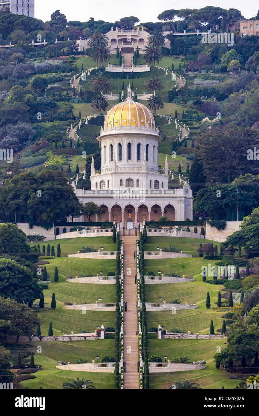 Bahai Gardens in Haifa, Israel. Tourist Attraction Stock Photo - Alamy