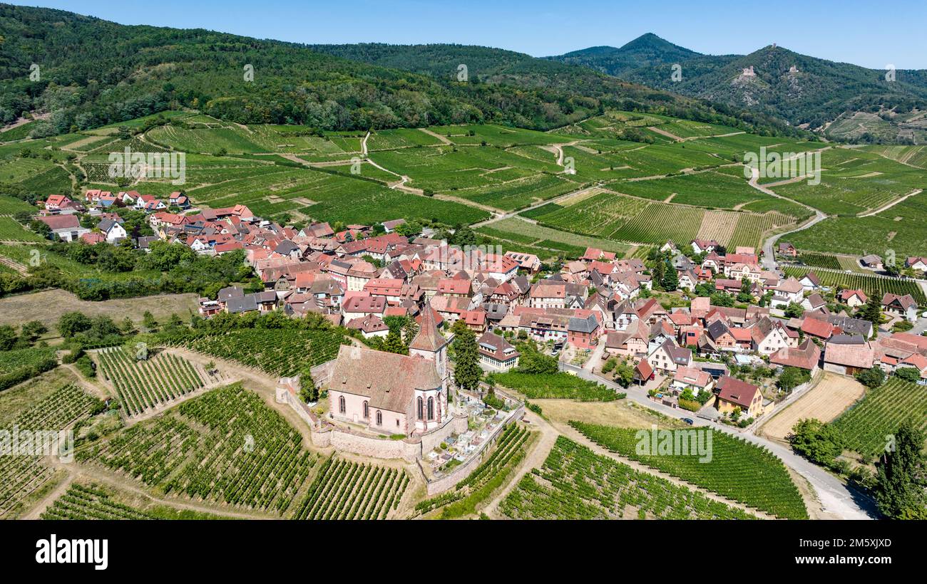 Aerial view of Hunawihr, Elsass, France Stock Photo - Alamy