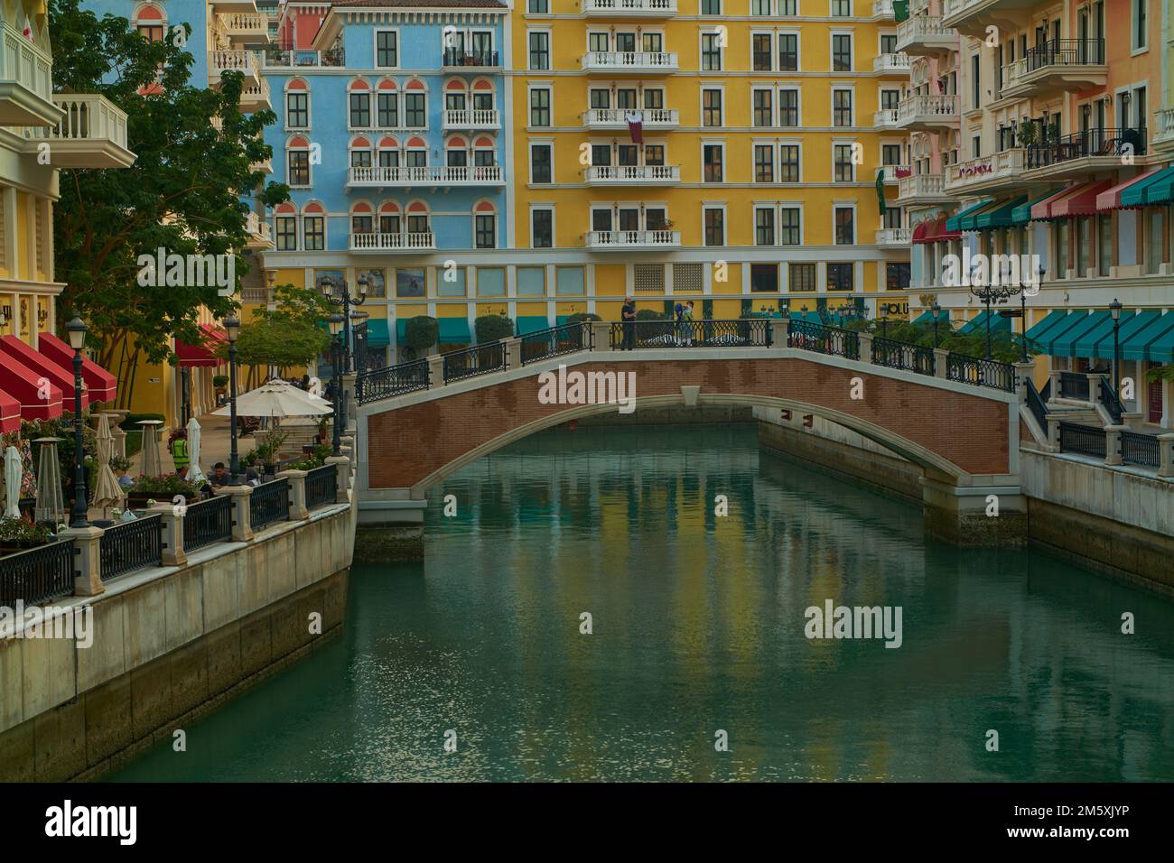Qanat Quartier The pearl, Doha Qatar after noon shot showing the unique ...