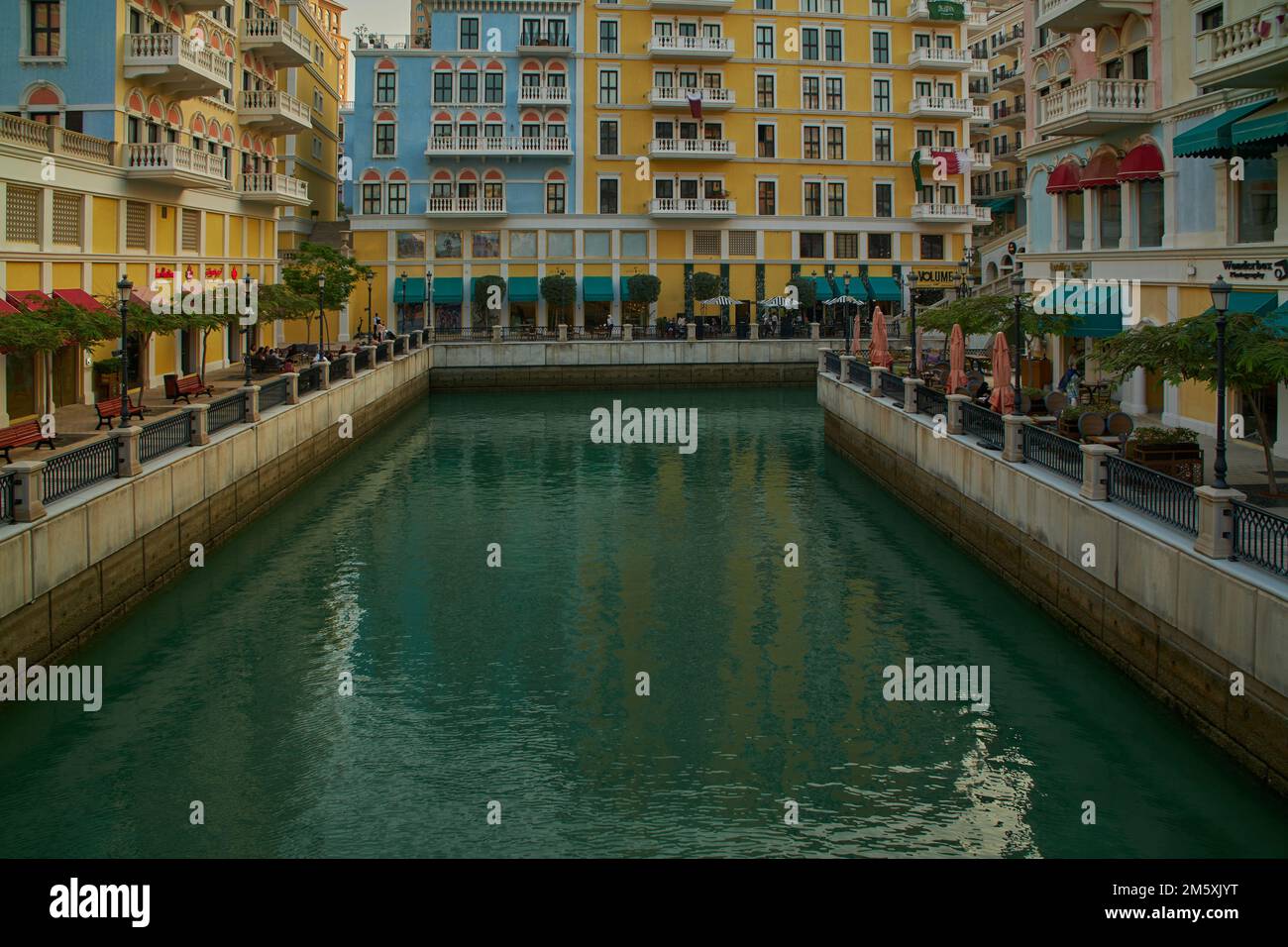Qanat Quartier The pearl, Doha Qatar after noon shot showing the unique ...