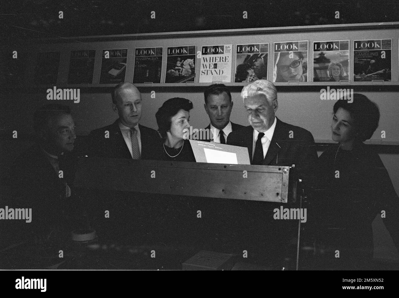 Left to right: Allen Hurlburt, unidentified, Pat Carbine, Bill Arthur ...