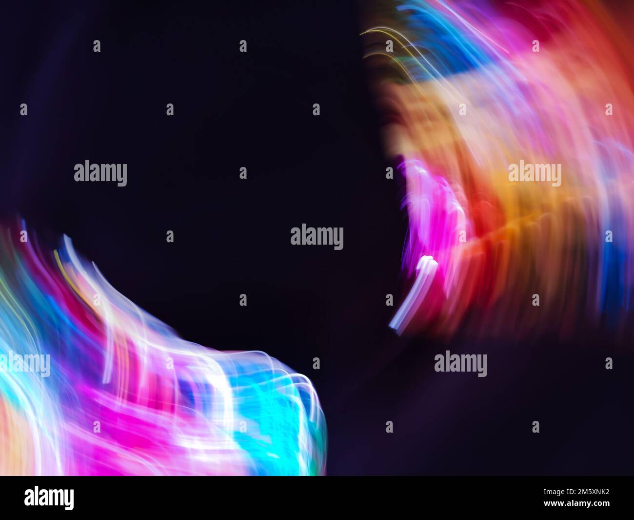 Spacecraft flight bokeh blurred no focus texture. Spacecraft flies in ...