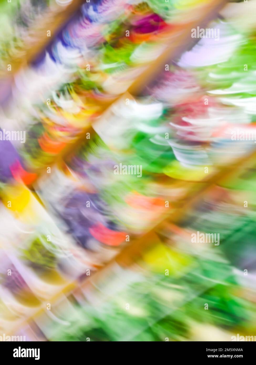 Bokeh background with sparkling of seeds store with garden goods and ...
