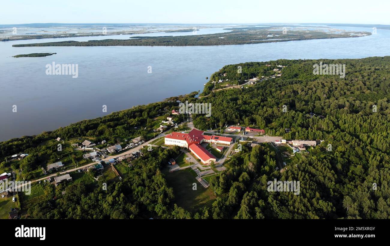 Nature on the Amur River in Russia. Aerial view Stock Photo - Alamy