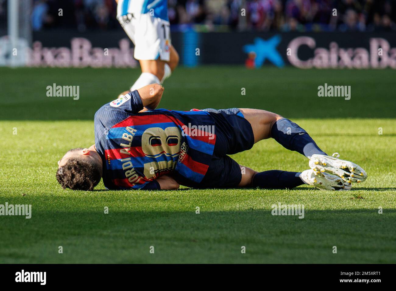 Barcelona, Spain. 31st Dec, 2022. Alba in action during the LaLiga ...