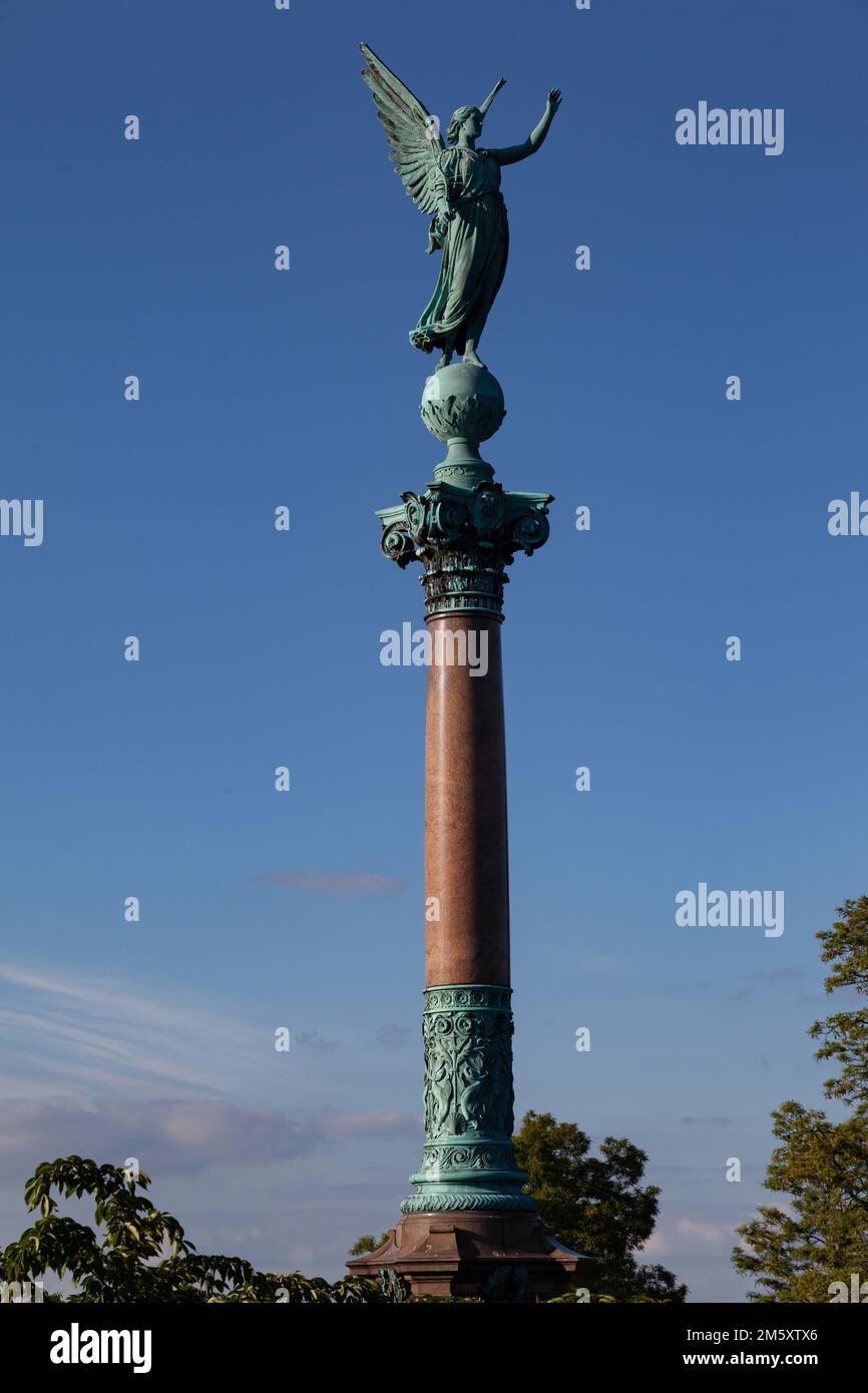 The Ivar Huitfeldt column with a winged angel, Copenhagen, Denmark ...