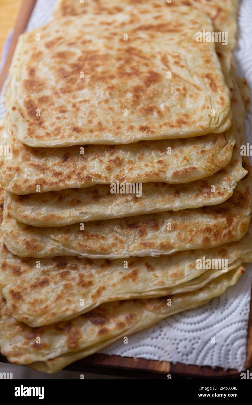 close up of a Moroccan Msemen flaky bread Stock Photo - Alamy