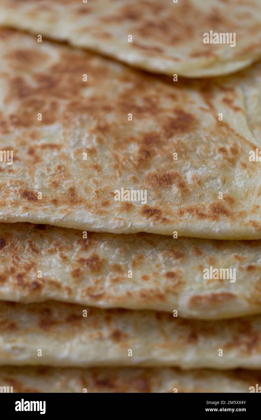 close up of a Moroccan Msemen flaky bread Stock Photo - Alamy