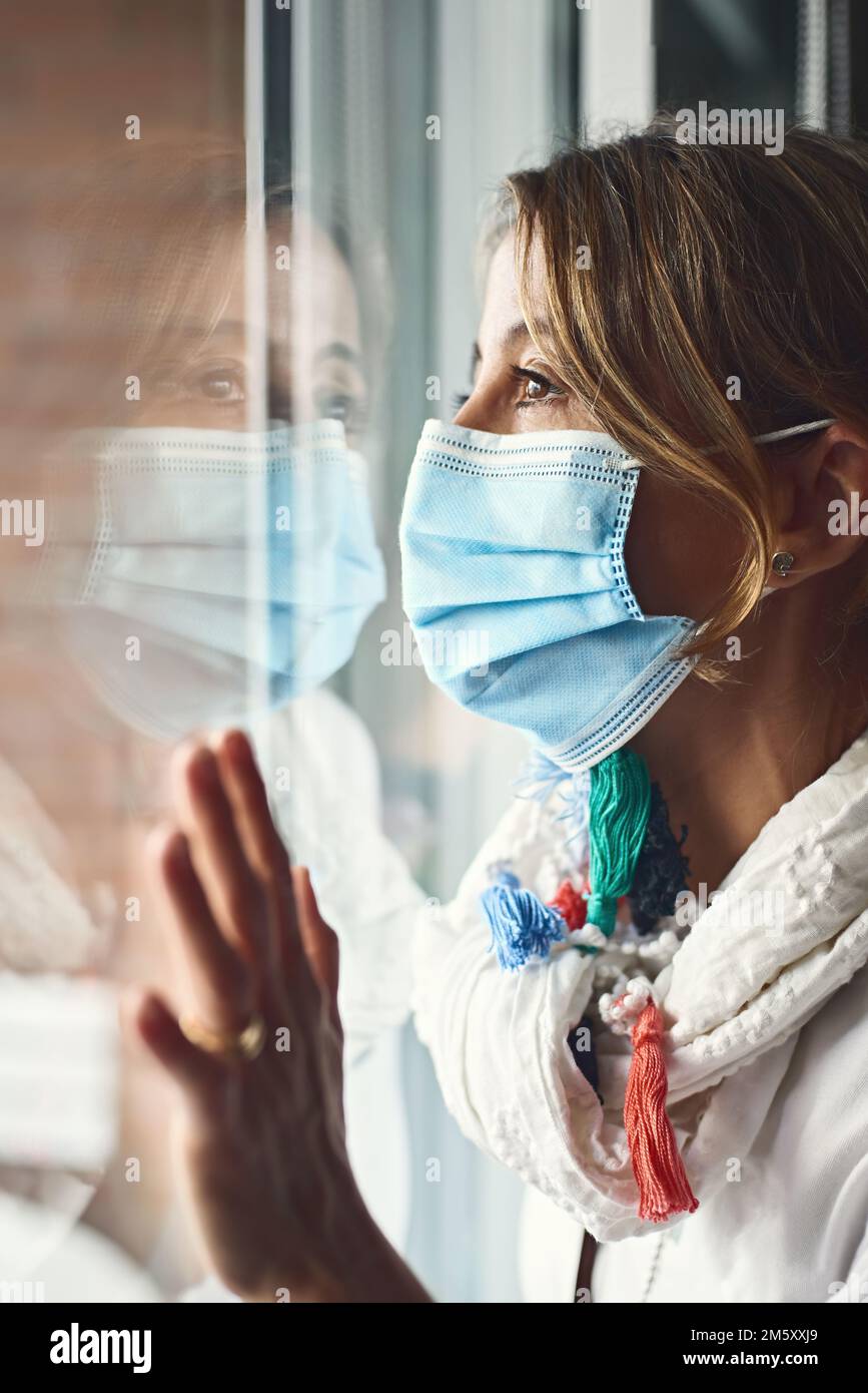 Woman hand behind window hi-res stock photography and images - Alamy