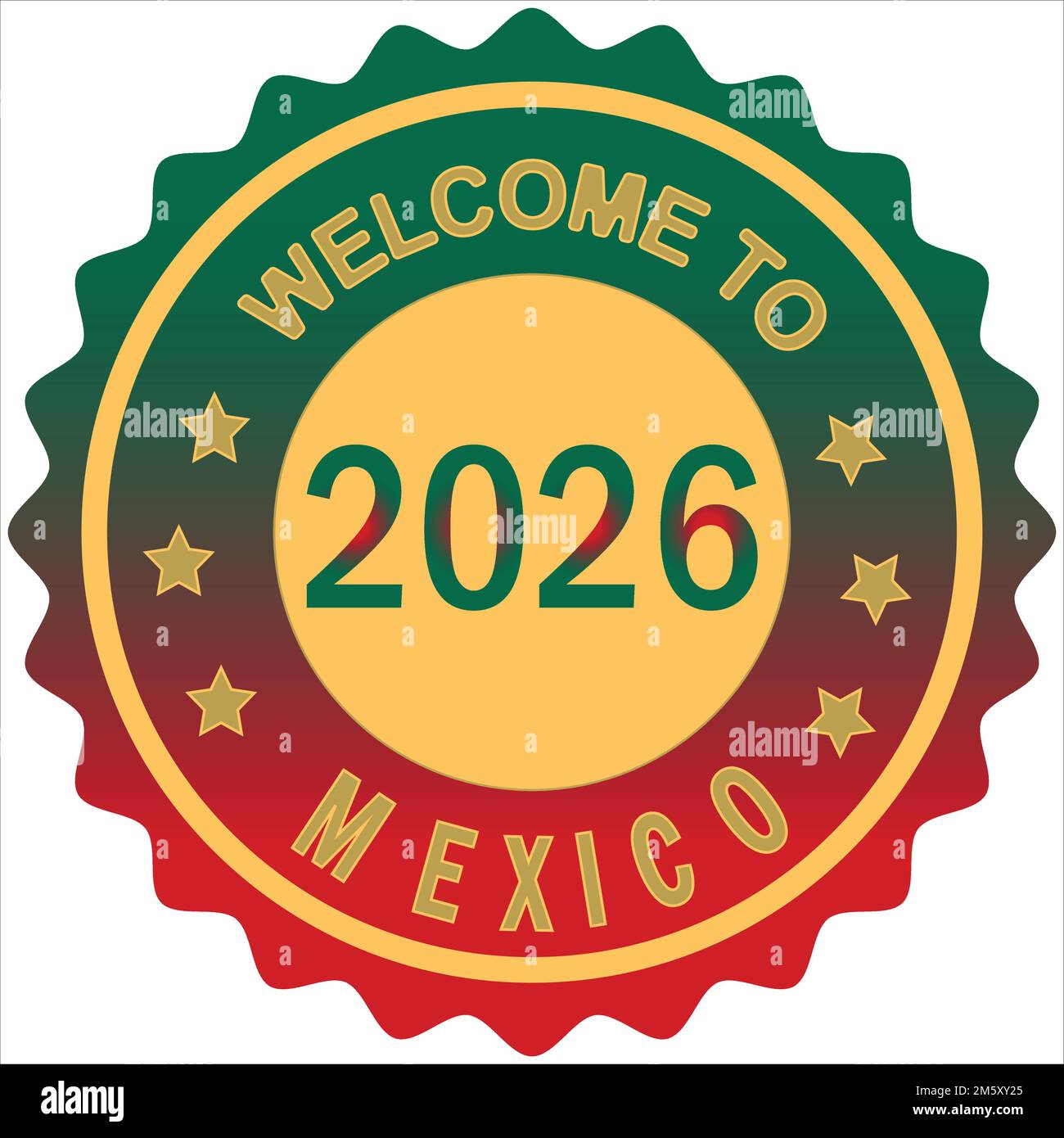 Welcome 2026 to Mexico Colorful gradient brush design Vector ...