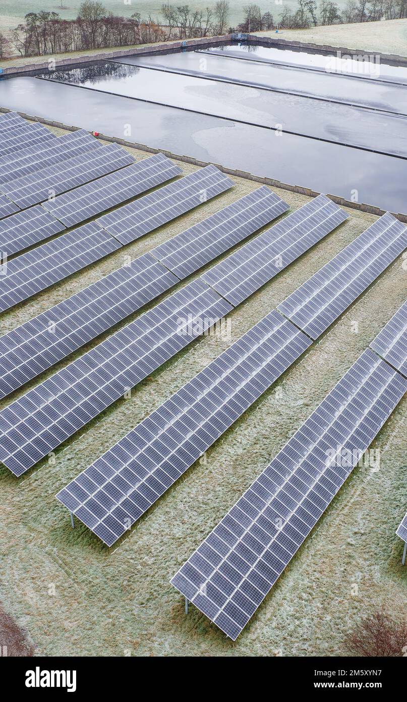 Solar heat panels providing alternative energy to local village Stock ...