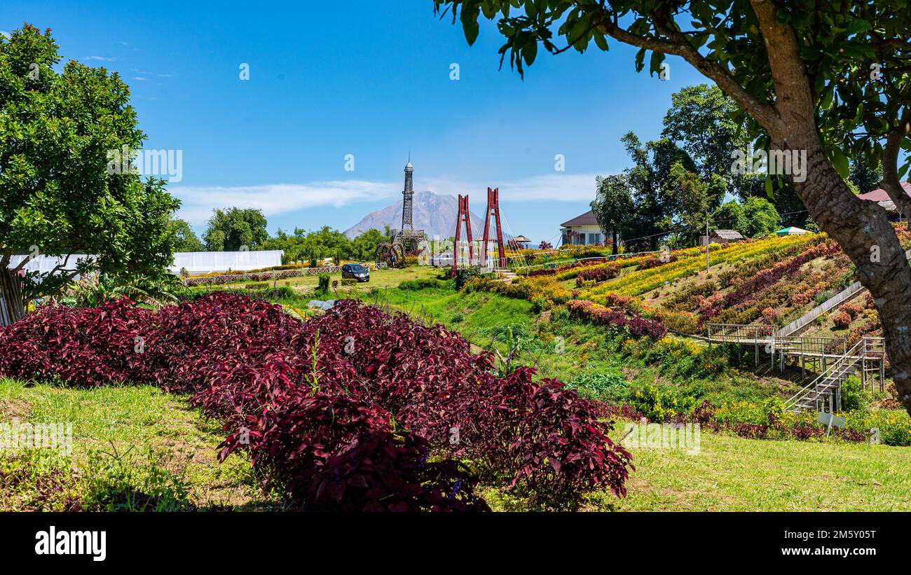 A park featuring a false Eiffel tower and a false Golden Gate bridge ...