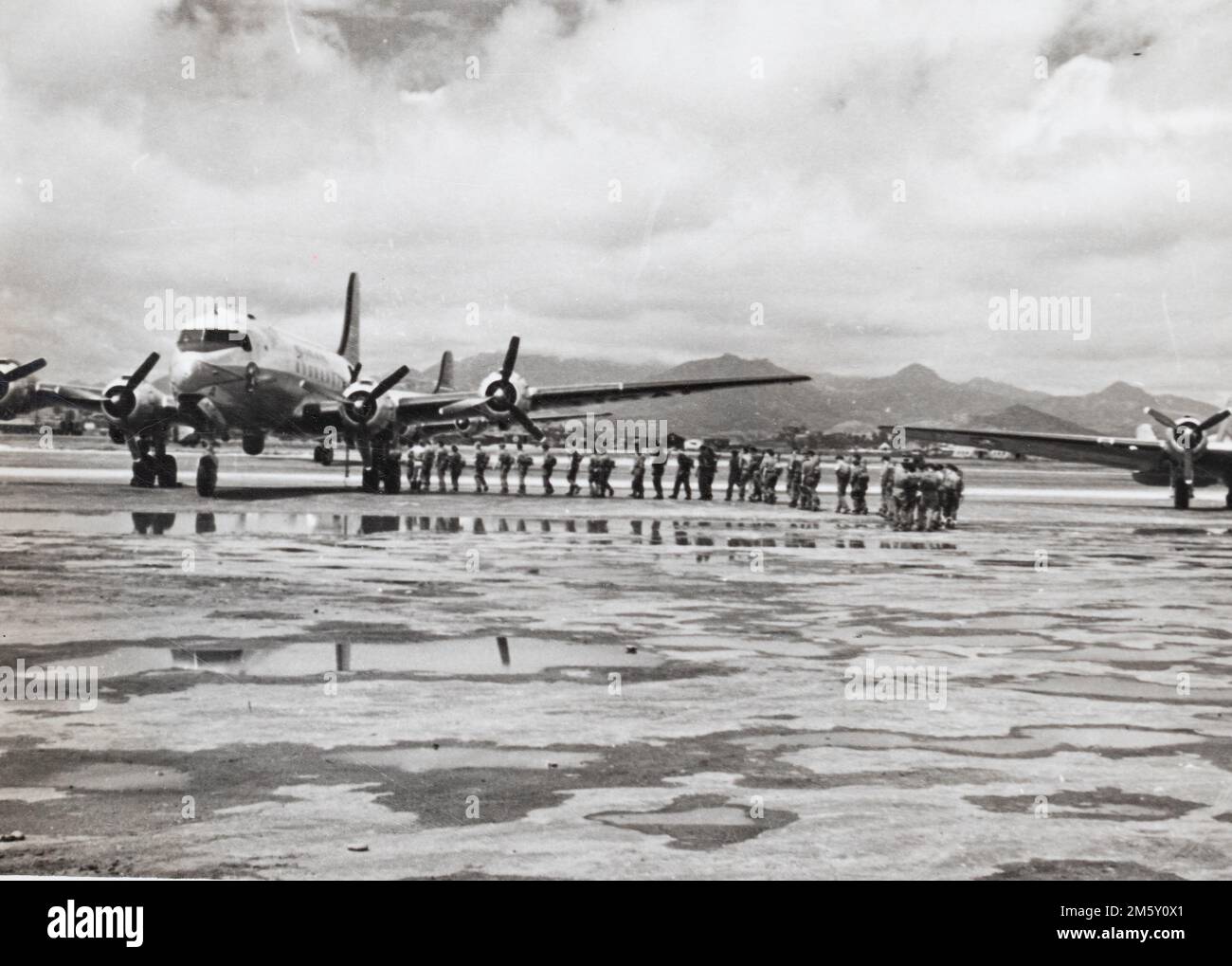 Seoul Korea Airport Army Solders Boarding a Plane Circa 1952 - Korean ...