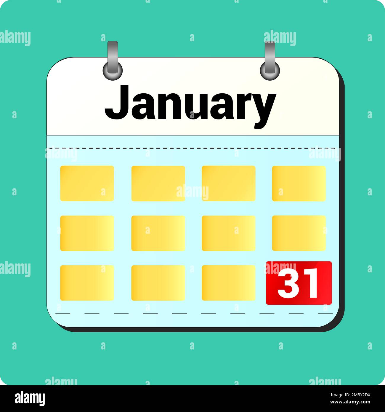 calendar vector drawing, date January 31 on the page Stock Vector Image ...