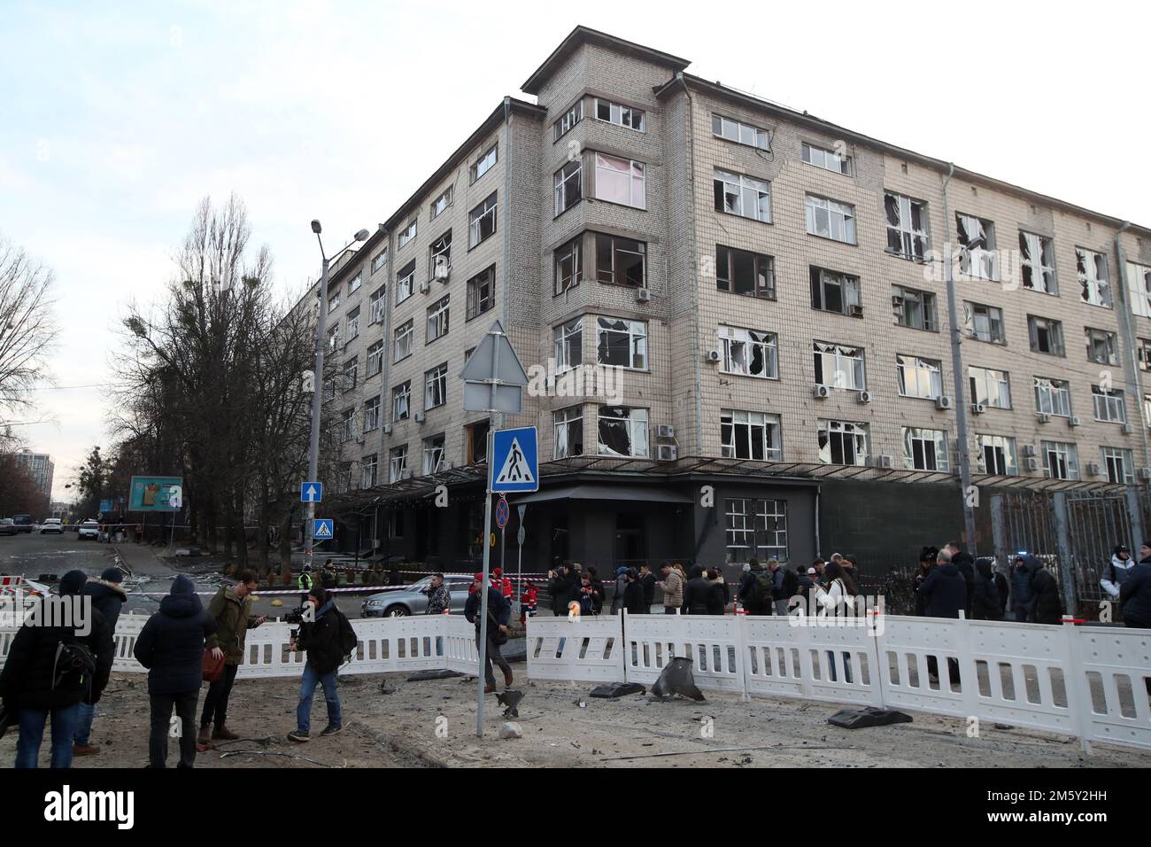 KYIV, UKRAINE - DECEMBER 31, 2022 - A building in the Pecherskyi ...