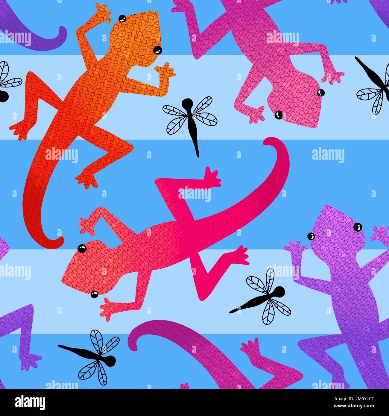 Cartoon animals seamless lizard pattern for wrapping paper and kids ...