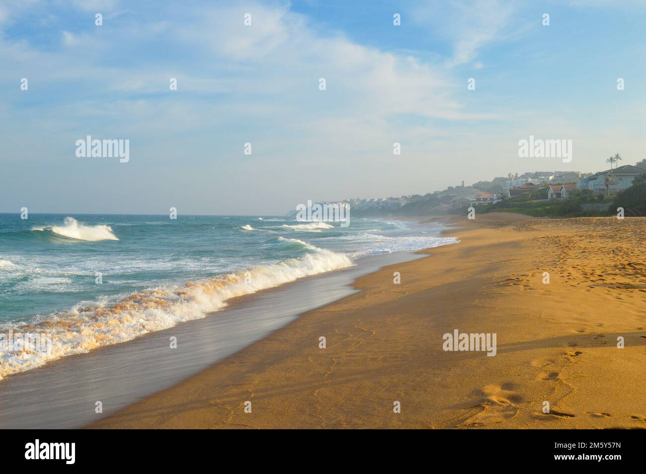 Pictureque Salt rock main beach and a river mouth lagoon in Dolphin ...