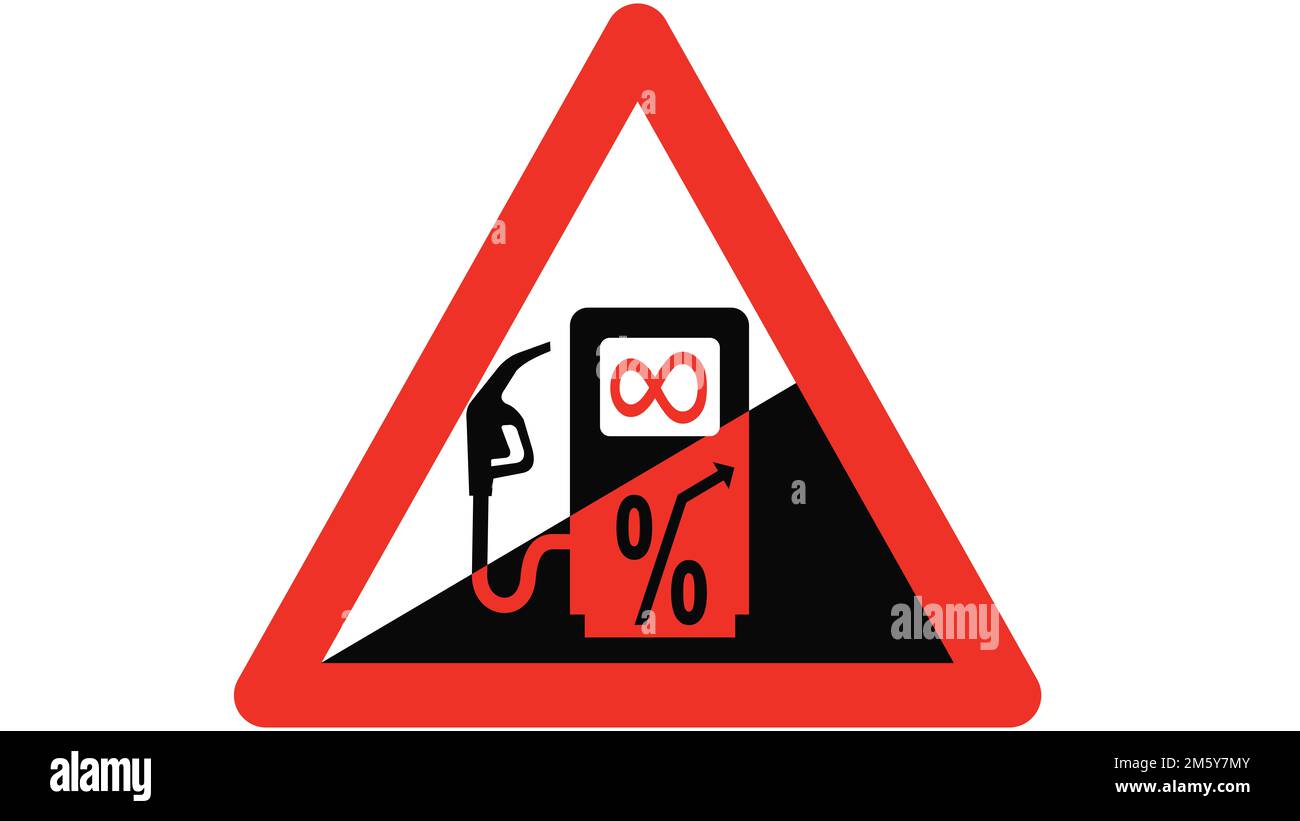 The fuel and gas prices rising sign on white background Stock Photo - Alamy