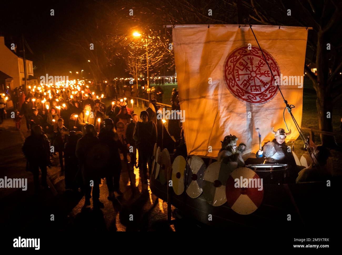 The Flamborough Fire Festival, a Viking themed parade in aid of ...