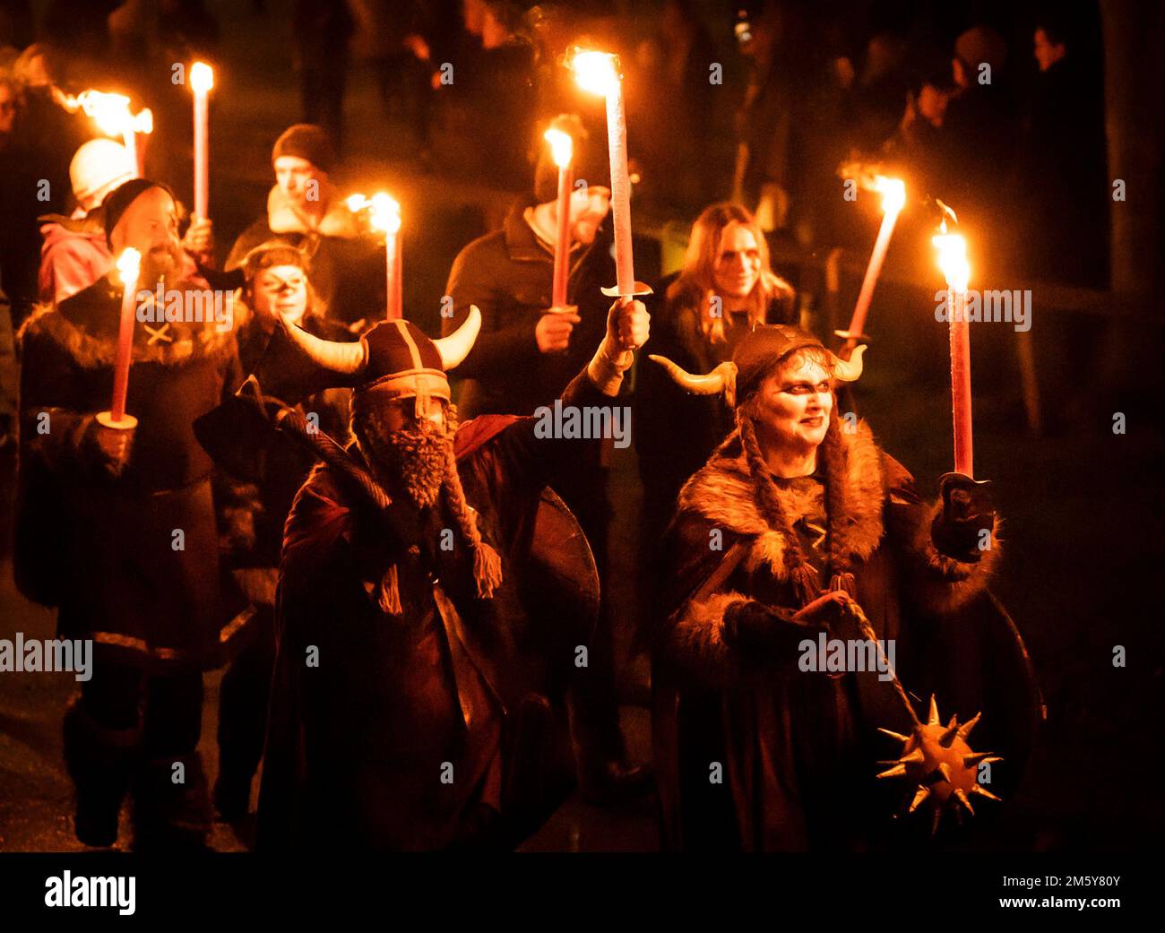 The Flamborough Fire Festival, a Viking themed parade in aid of ...