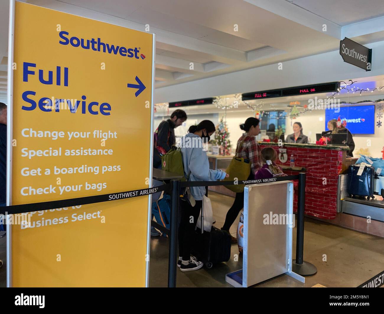 GOLETA, California, U.S.A. 31st Dec, 2022. Southwest Airplane check-in ...