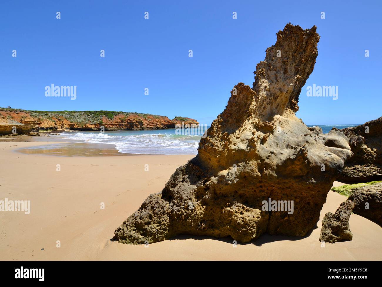 Angled rock on the beach near the Twelve Apostles on Victoria's Great ...