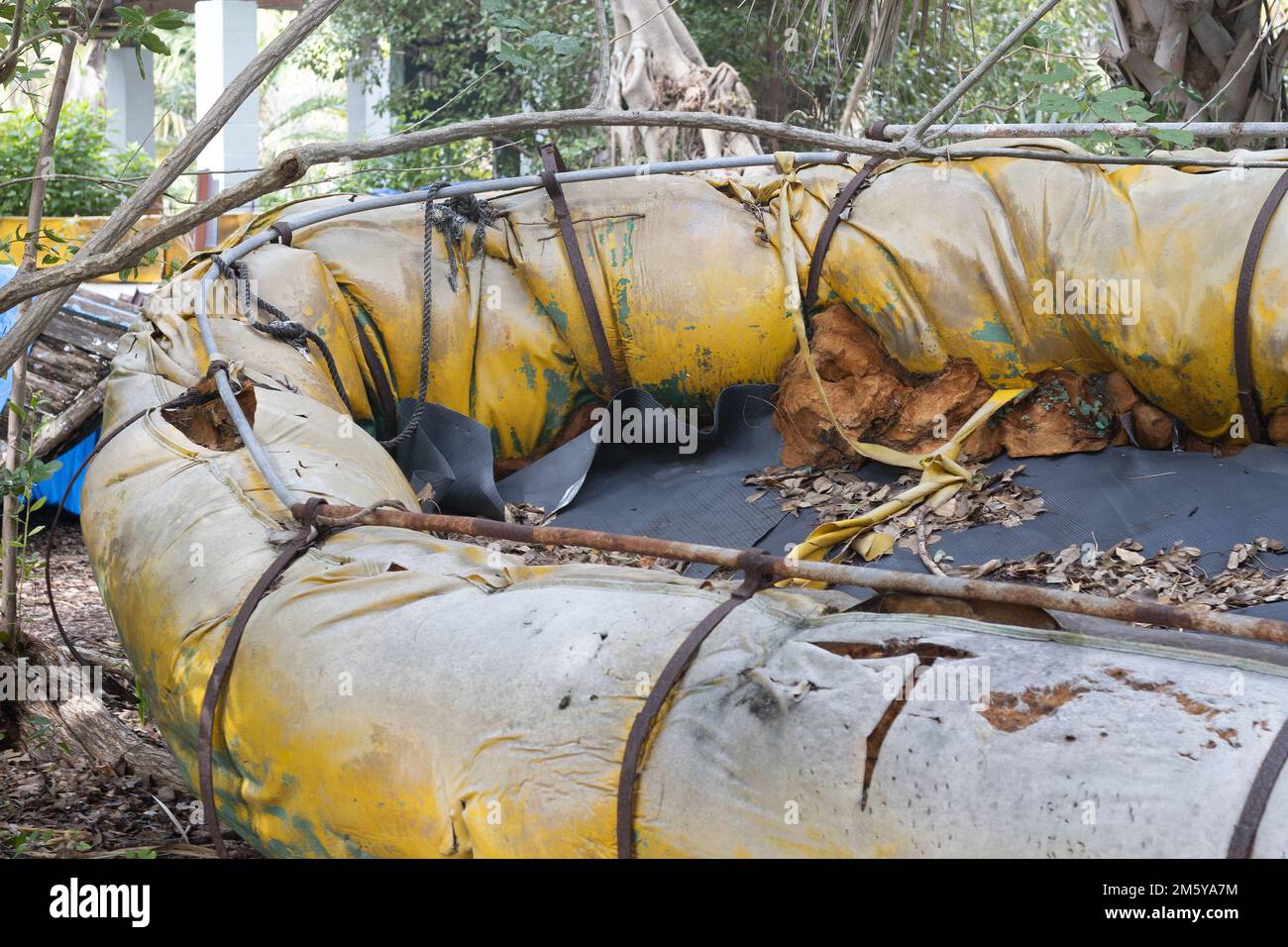 A display of chug boats - Cuban refugee boats - in Key West, Florida ...