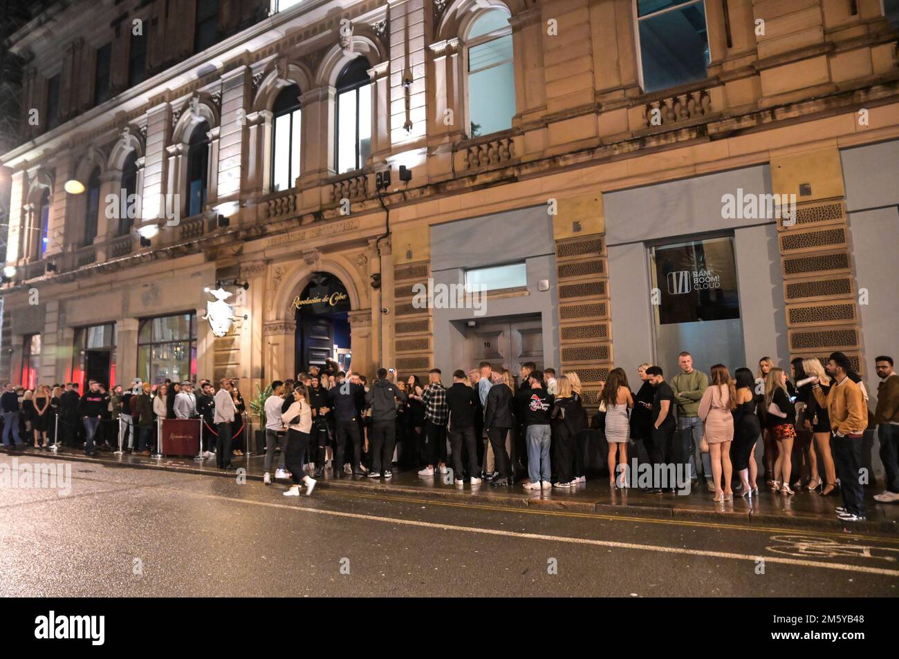Wardwick, Derby, December 31st 2022. - Huge queues formed at nightclubs ...
