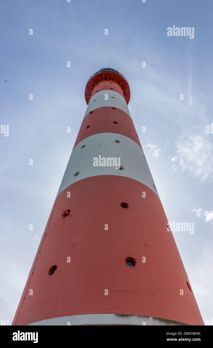 Westerhever Lighthouse on the North Sea coast of Germany Stock Photo ...