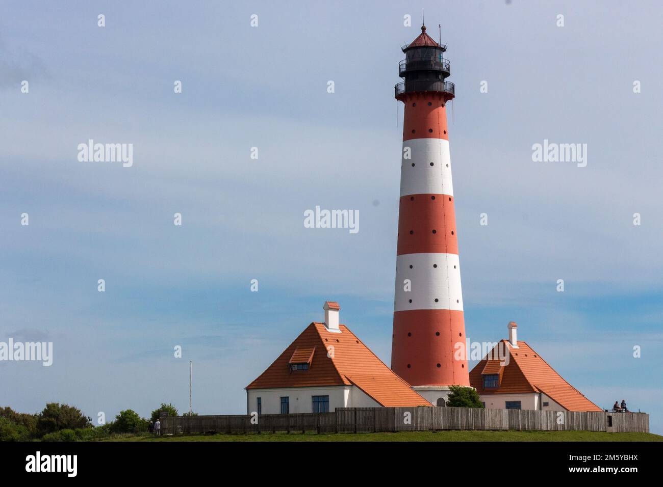 Westerhever Lighthouse on the North Sea coast of Germany Stock Photo ...
