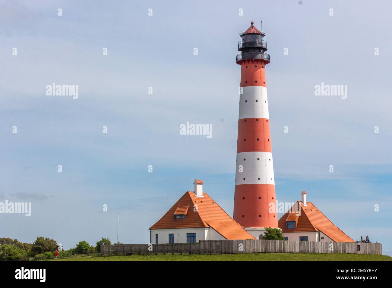 Westerhever Lighthouse on the North Sea coast of Germany Stock Photo ...