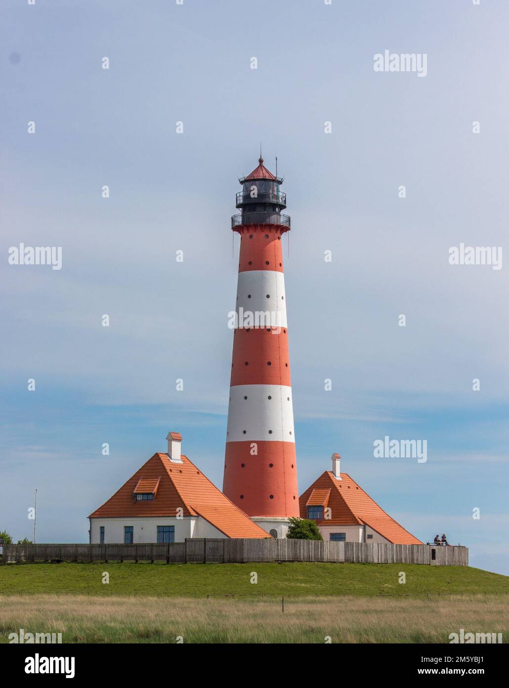 Westerhever Lighthouse on the North Sea coast of Germany Stock Photo ...