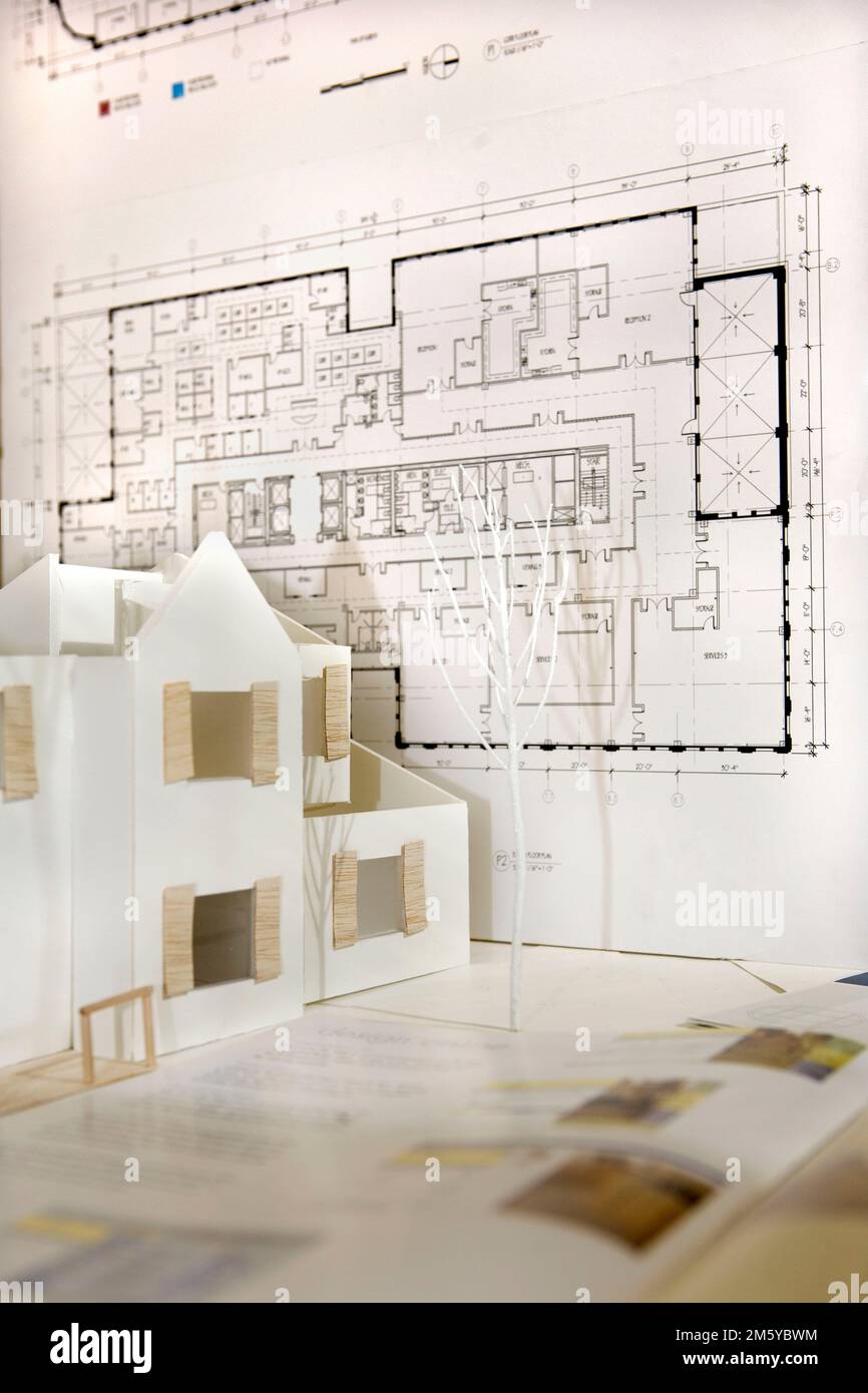 Architectural model in art classroom Stock Photo - Alamy