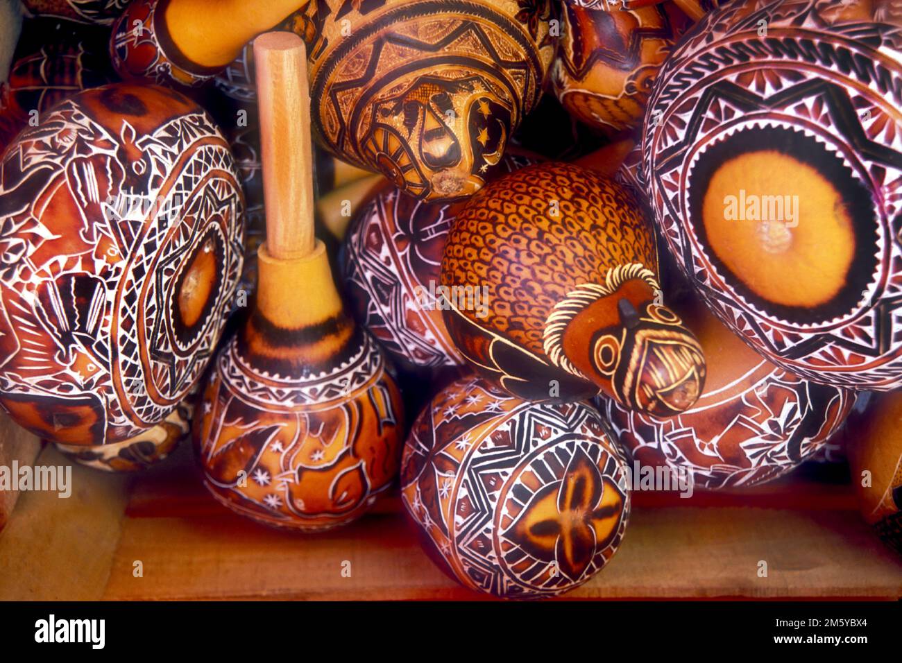 Beautiful wooden artisan made African percussion instruments Stock ...