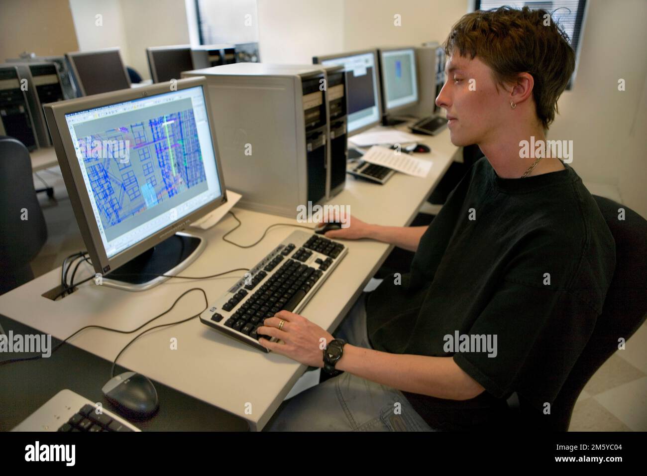 Computer aided design in art classroom Stock Photo - Alamy