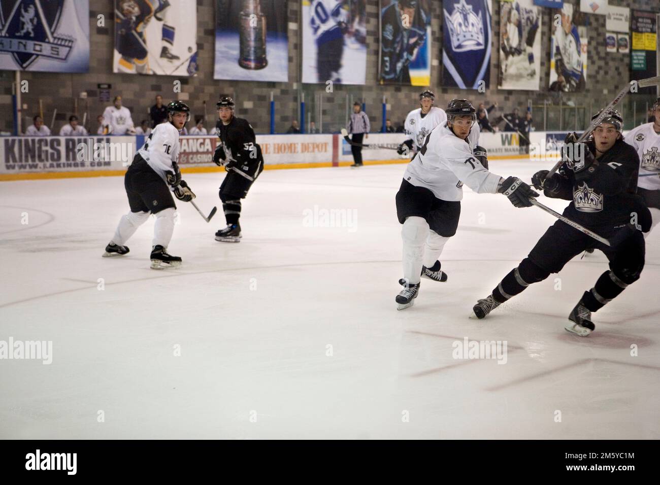 Hockey game of team tryouts Stock Photo - Alamy