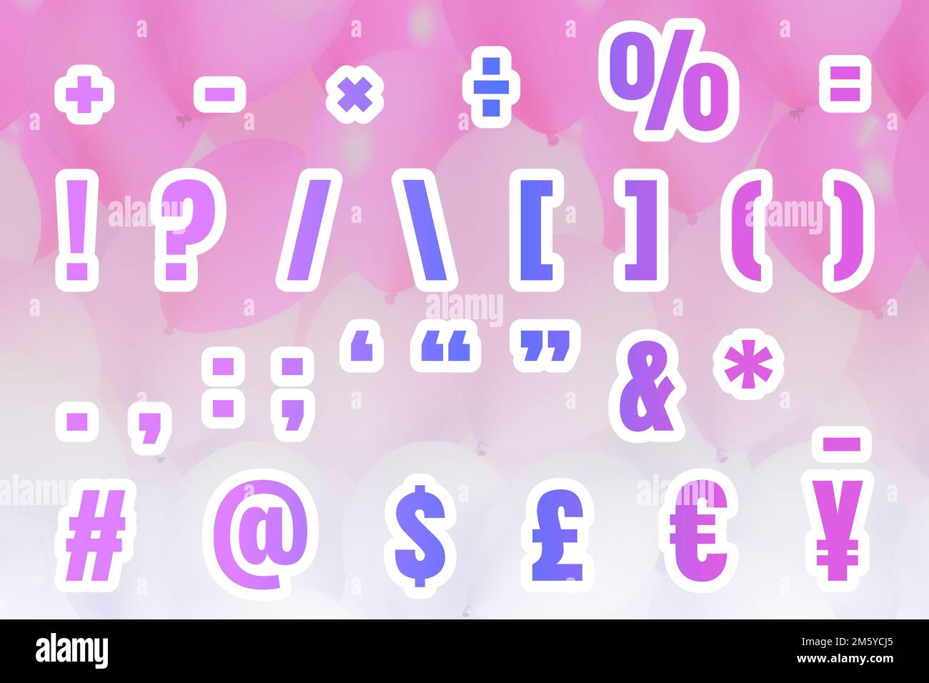 Math symbol punctuation mark vector gradient set Stock Vector Image ...