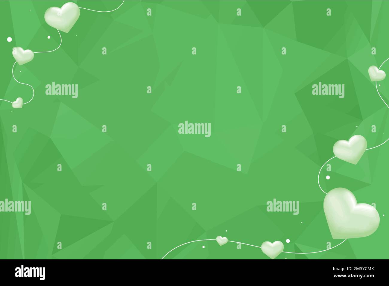 Vector Heart Border Green Prism Pattern Background Stock Vector Image