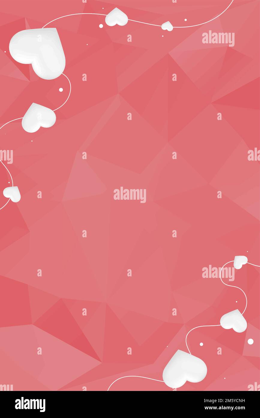 Vector heart string border pink prism pattern background Stock Vector ...