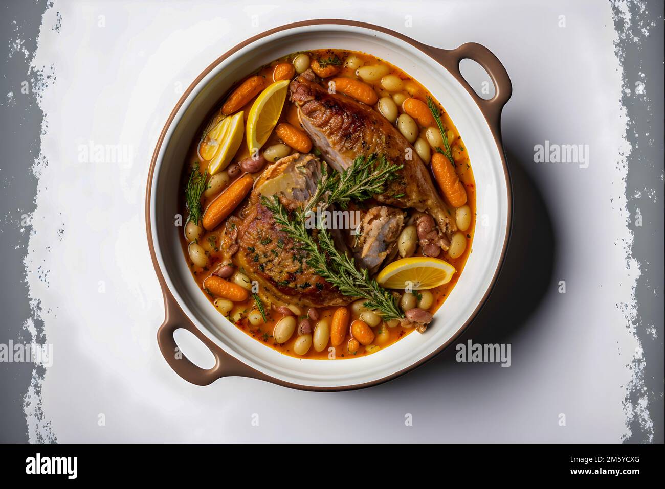 Classic Cassoulet with beans, meat, and a crispy breadcrumb topping ...