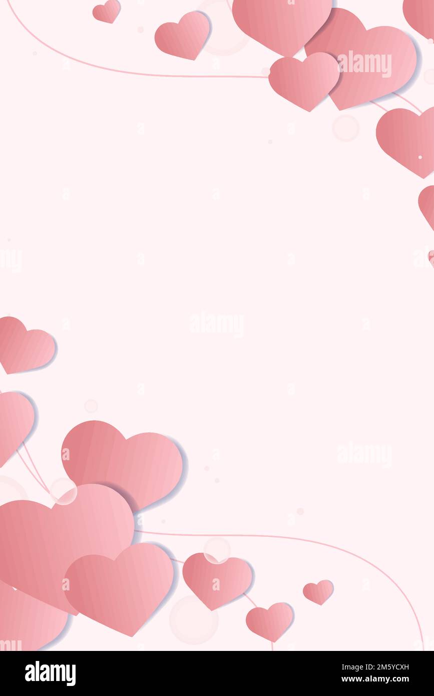 Vector heart decorated border pink background Stock Vector Image & Art ...