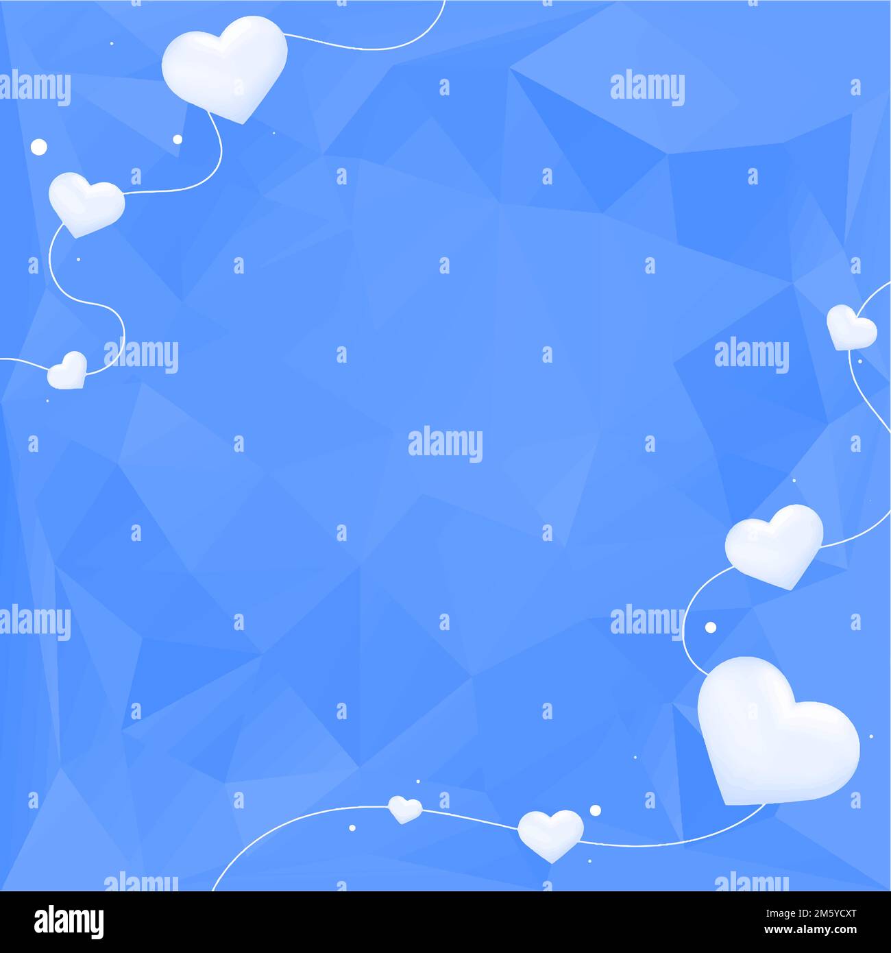 Vector heart string border blue prism pattern background Stock Vector Image & Art - Alamy