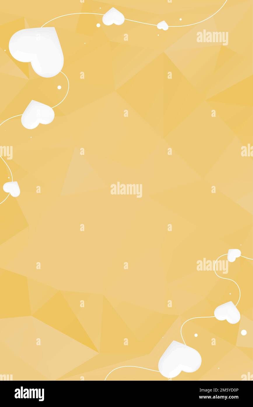 Vector heart string border yellow prism pattern background Stock Vector ...